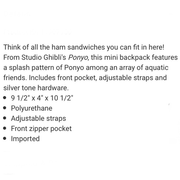 Hot Topic | Bags | Studio Ghibli Ponyo Light Blue Mini Backpack | Poshmark